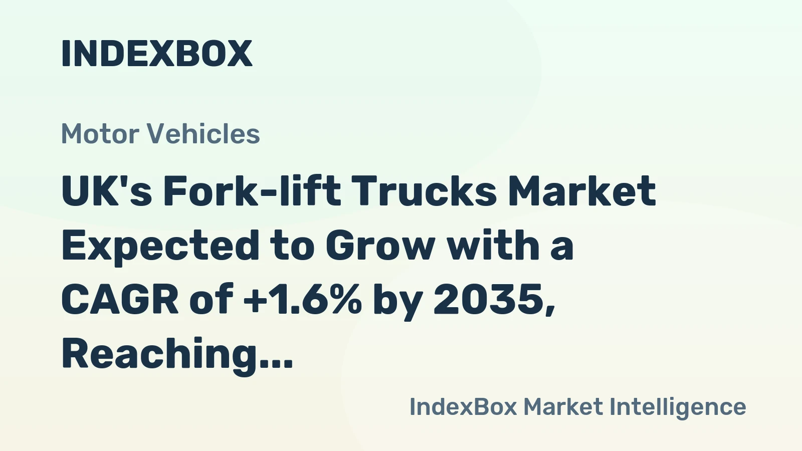 UK's Fork-lift Trucks Market Expected to Grow with a CAGR of +1.6% by 2035, Reaching $1.4B in Value