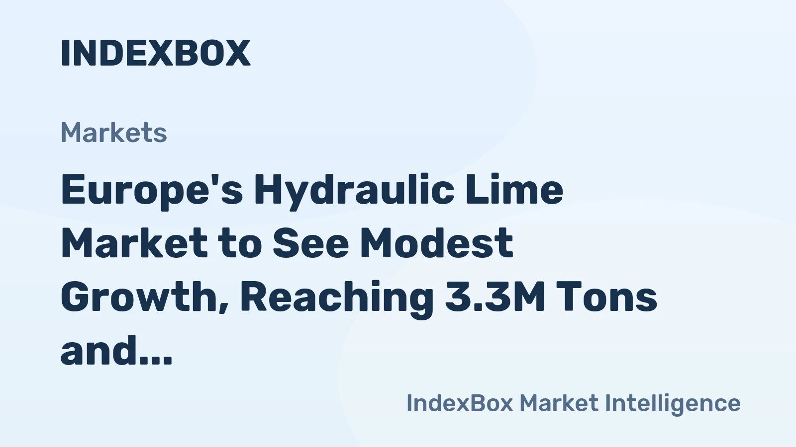Europe's Hydraulic Lime Market to See Modest Growth, Reaching 3.3M Tons and $814M by 2035