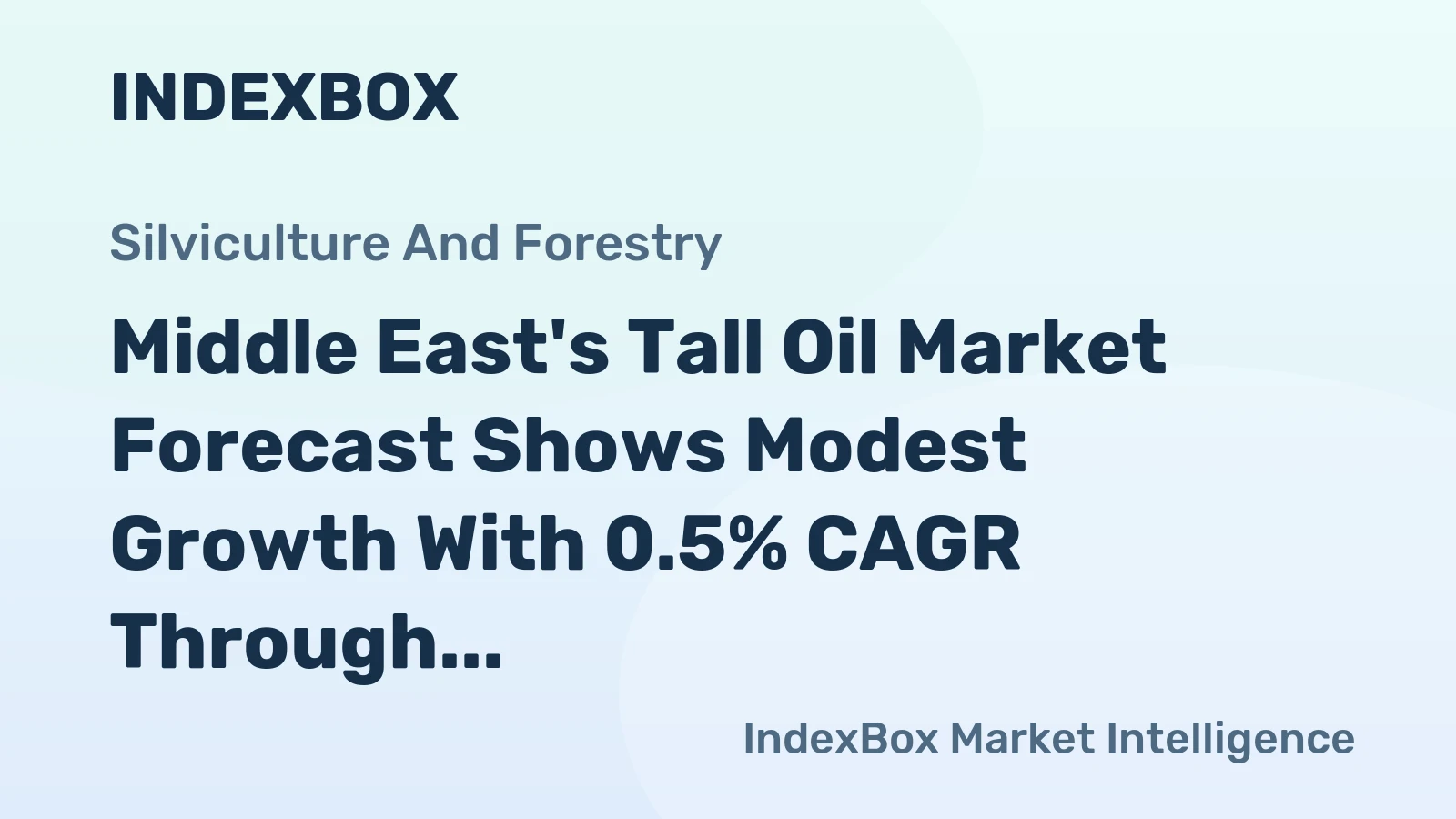 Middle East's Tall Oil Market Forecast Shows Modest Growth With 0.5% CAGR Through 2035