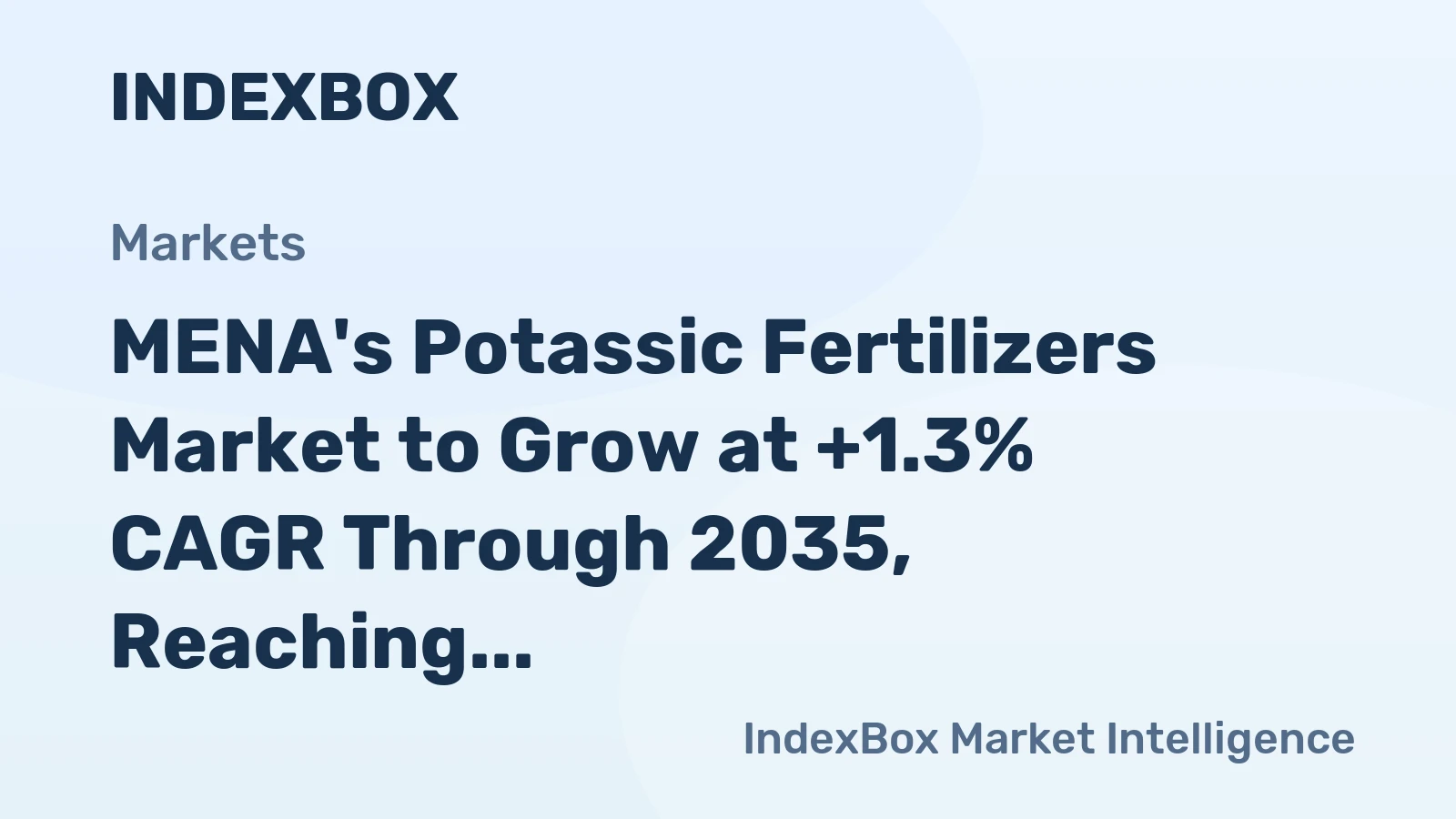 MENA's Potassic Fertilizers Market to Grow at +1.3% CAGR Through 2035, Reaching 6M tons