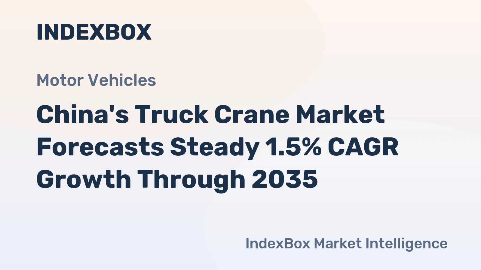 China's Truck Crane Market Forecasts Steady 1.5% CAGR Growth Through 2035