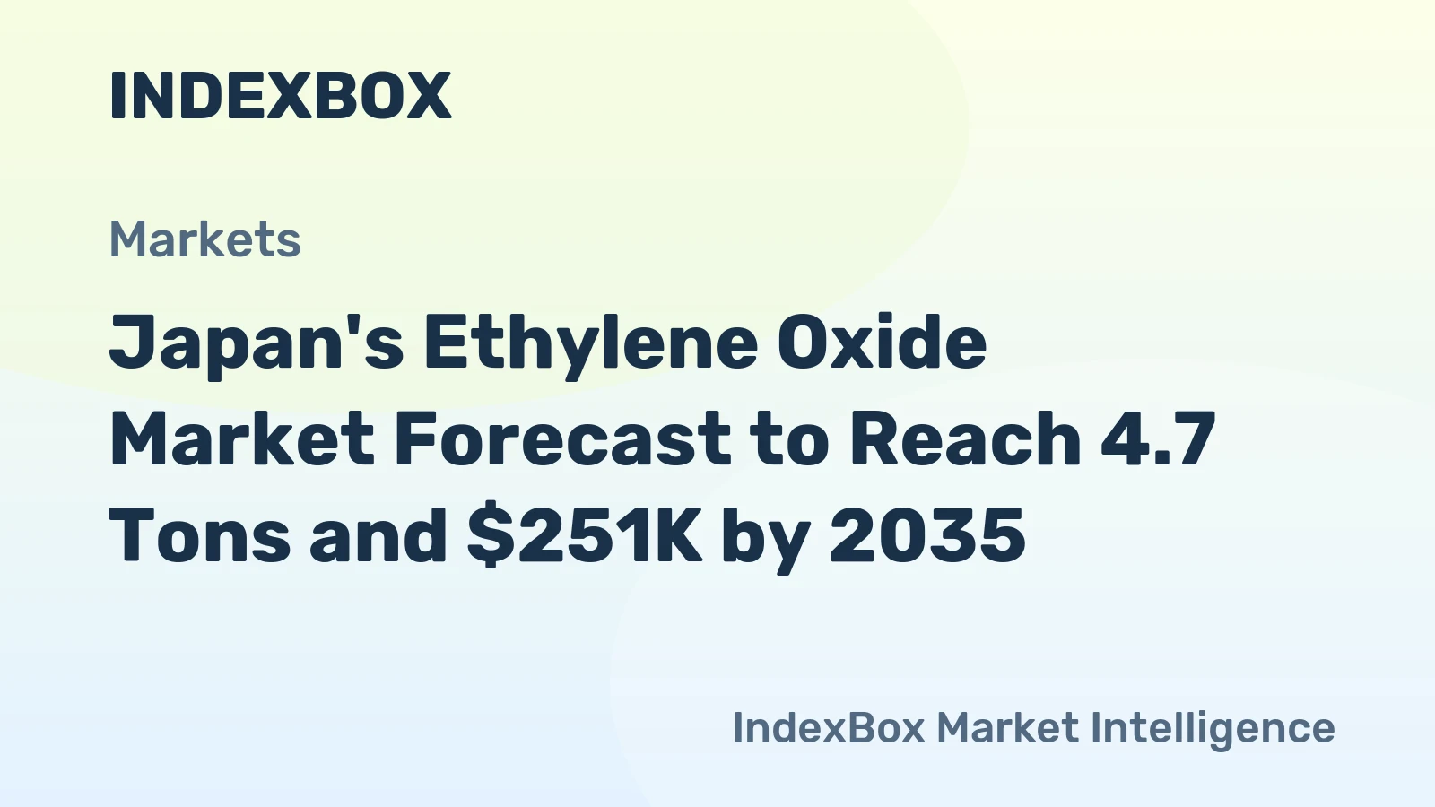 Japan's Ethylene Oxide Market Forecast to Reach 4.7 Tons and $251K by 2035