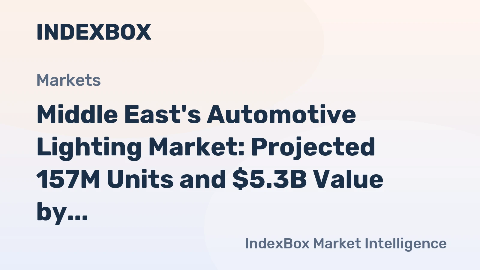 Middle East's Automotive Lighting Market: Projected 157M Units and $5.3B Value by 2035