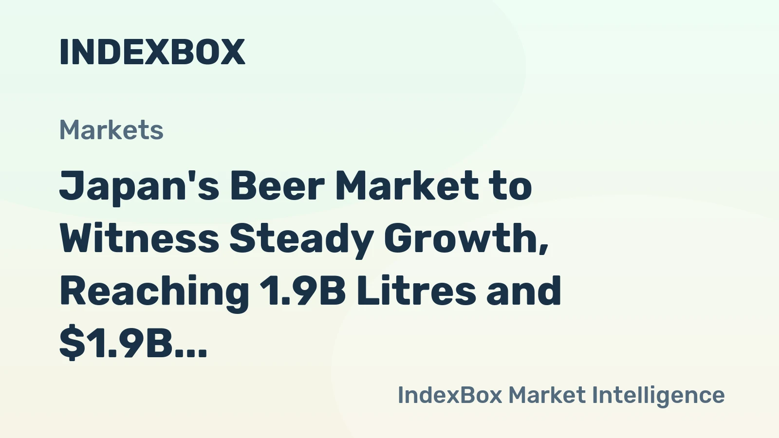 Japan's Beer Market to Witness Steady Growth, Reaching 1.9B Litres and $1.9B in Value by 2035