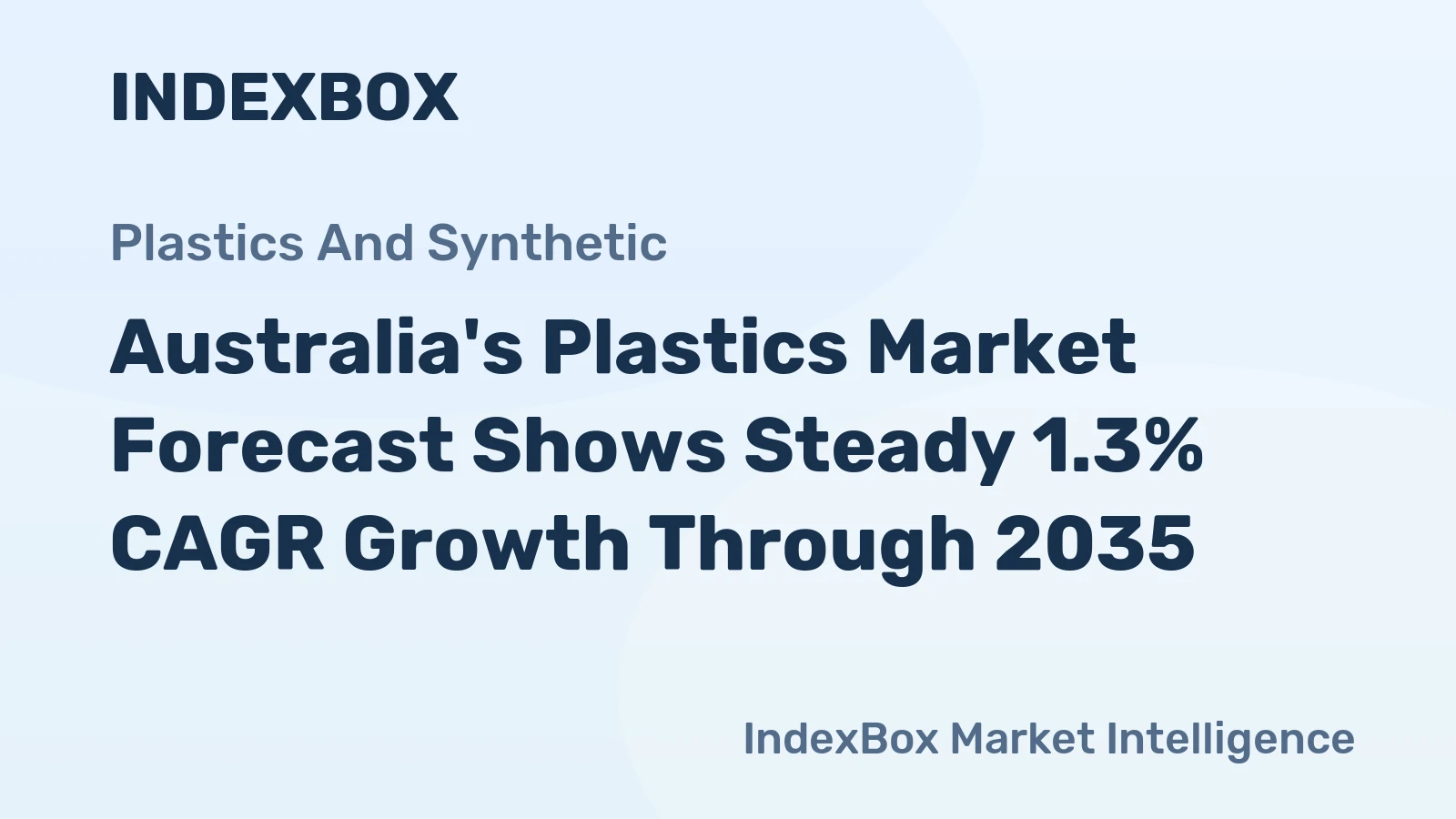 Australia's Plastics Market Forecast Shows Steady 1.3% CAGR Growth Through 2035