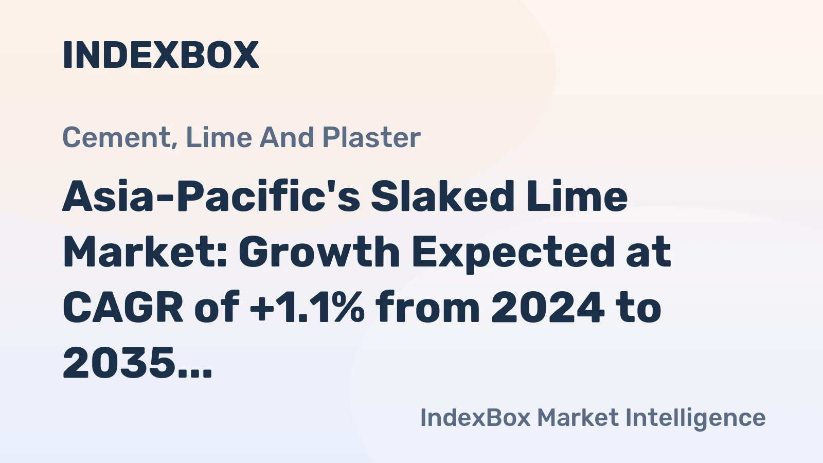 Asia-Pacific's Slaked Lime Market: Growth Expected at CAGR of +1.1% from 2024 to 2035