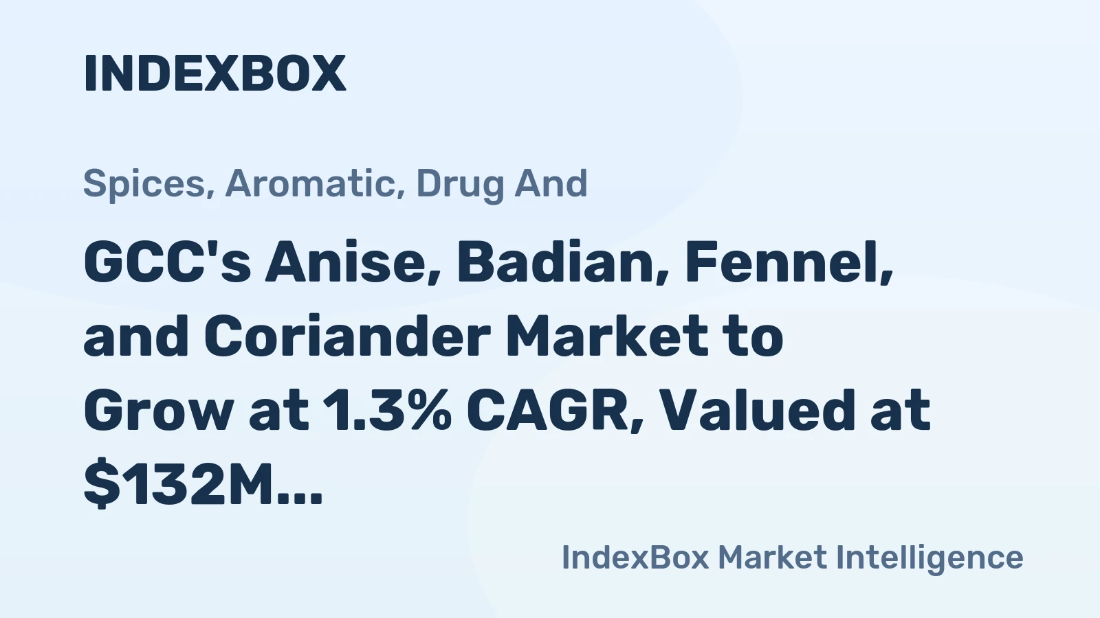 GCC's Anise, Badian, Fennel, and Coriander Market to Grow at 1.3% CAGR, Valued at $132M by 2035