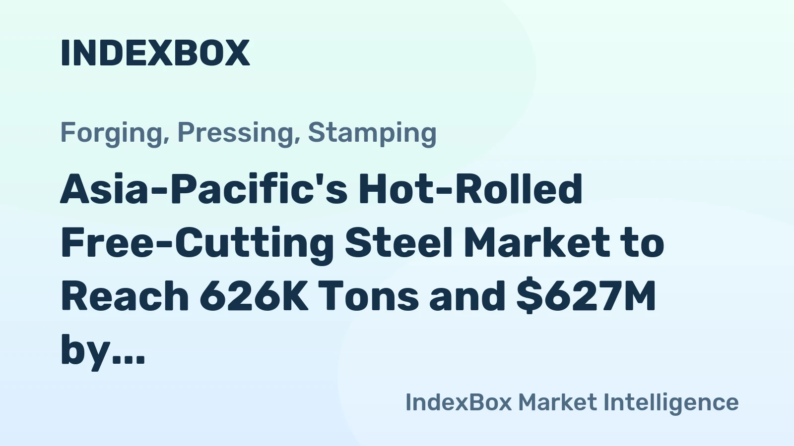 Asia-Pacific's Hot-Rolled Free-Cutting Steel Market to Reach 626K Tons and $627M by 2035