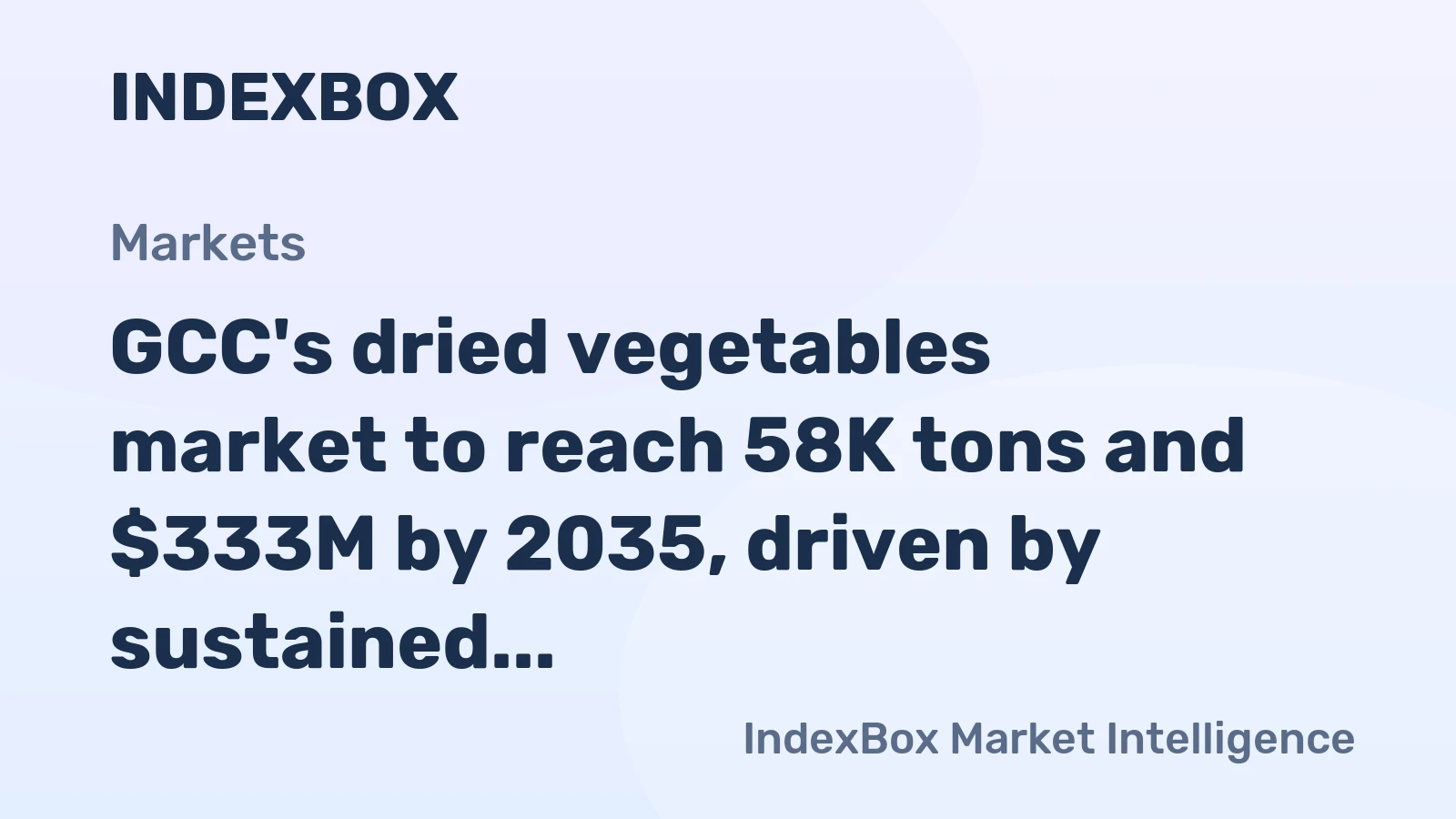 GCC's dried vegetables market to reach 58K tons and $333M by 2035, driven by sustained demand growth.