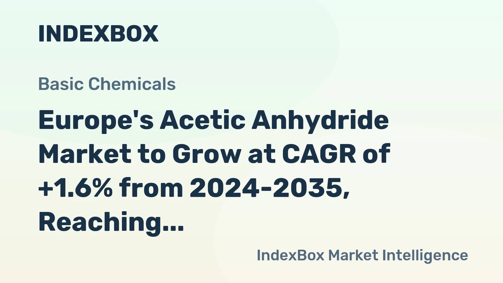 Europe's Acetic Anhydride Market to Grow at CAGR of +1.6% from 2024-2035, Reaching $417M by 2035
