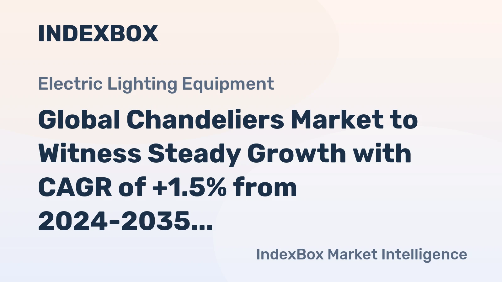 Global Chandeliers Market to Witness Steady Growth with CAGR of +1.5% from 2024-2035, Reaching $78.3B by 2035