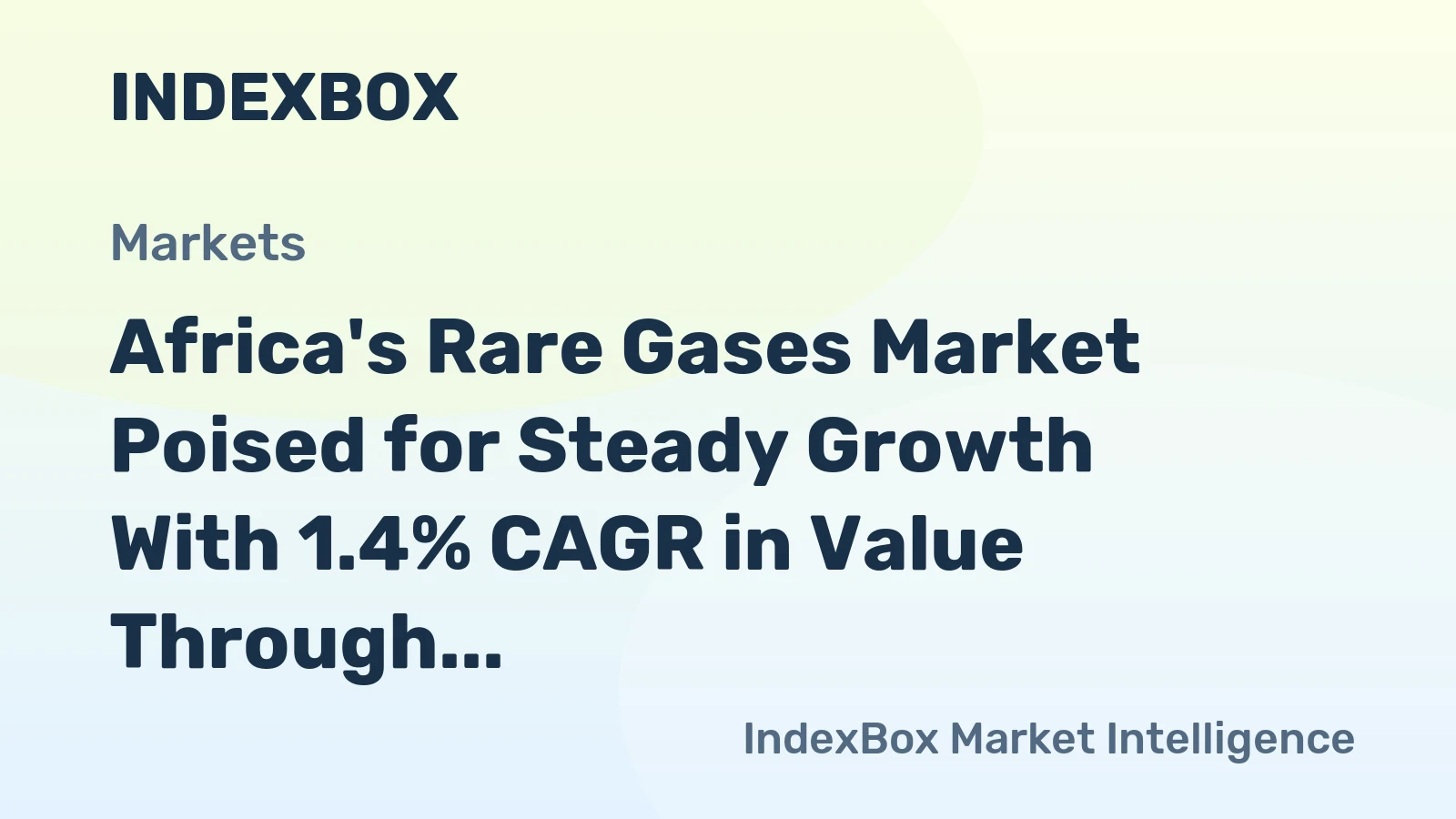 Africa's Rare Gases Market Poised for Steady Growth With 1.4% CAGR in Value Through 2035
