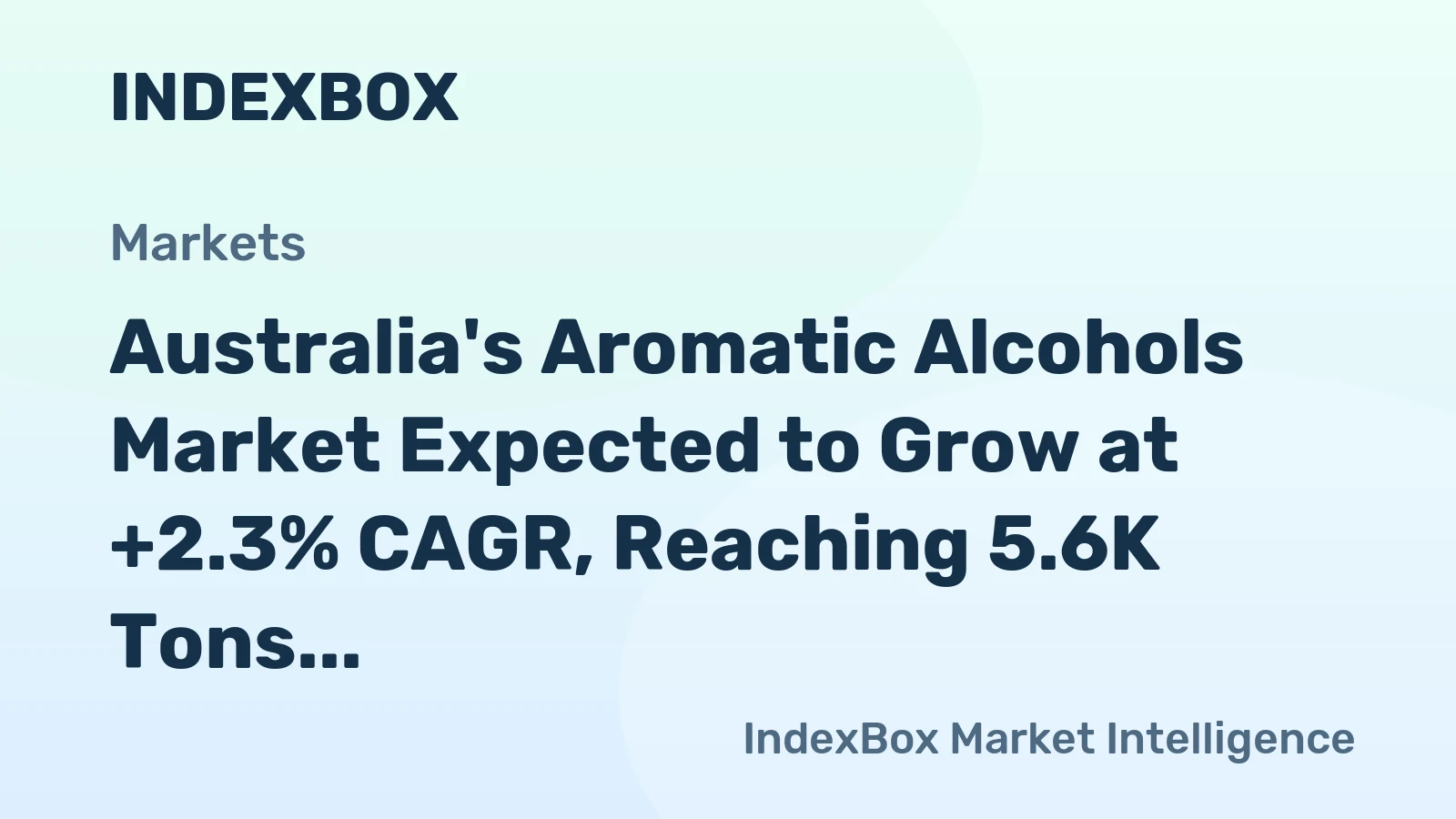 Australia's Aromatic Alcohols Market Expected to Grow at +2.3% CAGR, Reaching 5.6K Tons by 2035