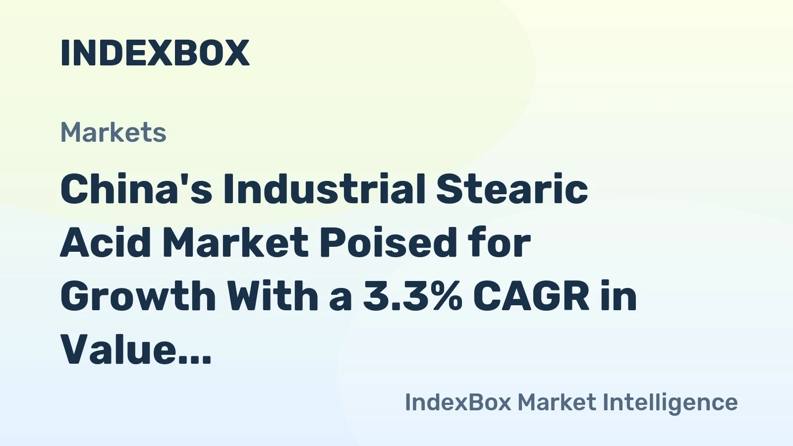 China's Industrial Stearic Acid Market Poised for Growth With a 3.3% CAGR in Value Through 2035
