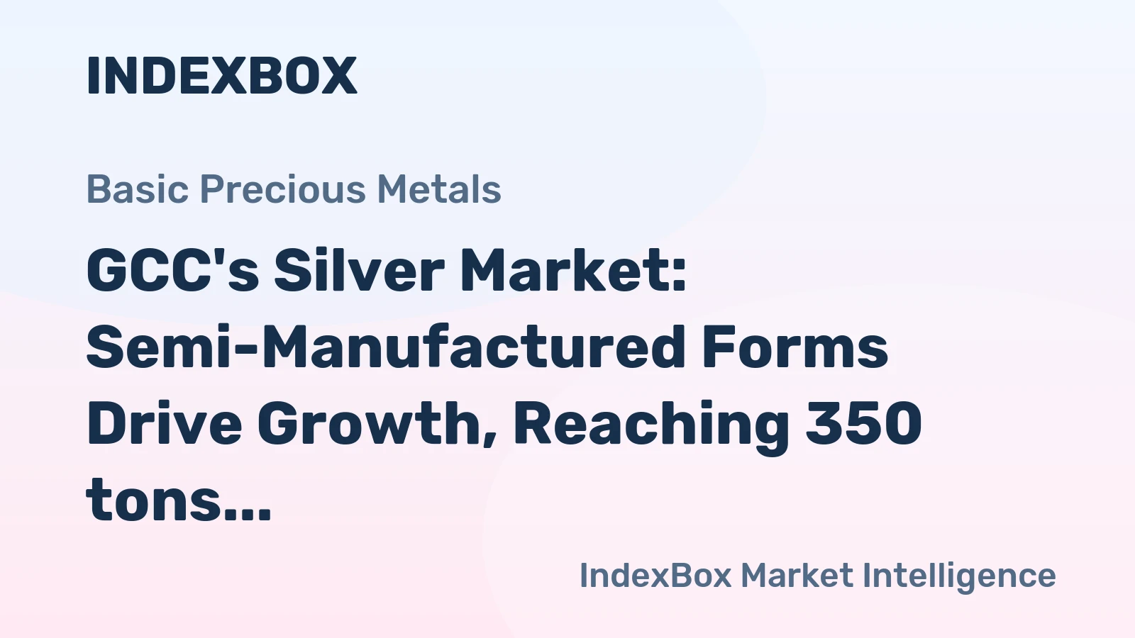 GCC's Silver Market: Semi-Manufactured Forms Drive Growth, Reaching 350 tons and $248M by 2035