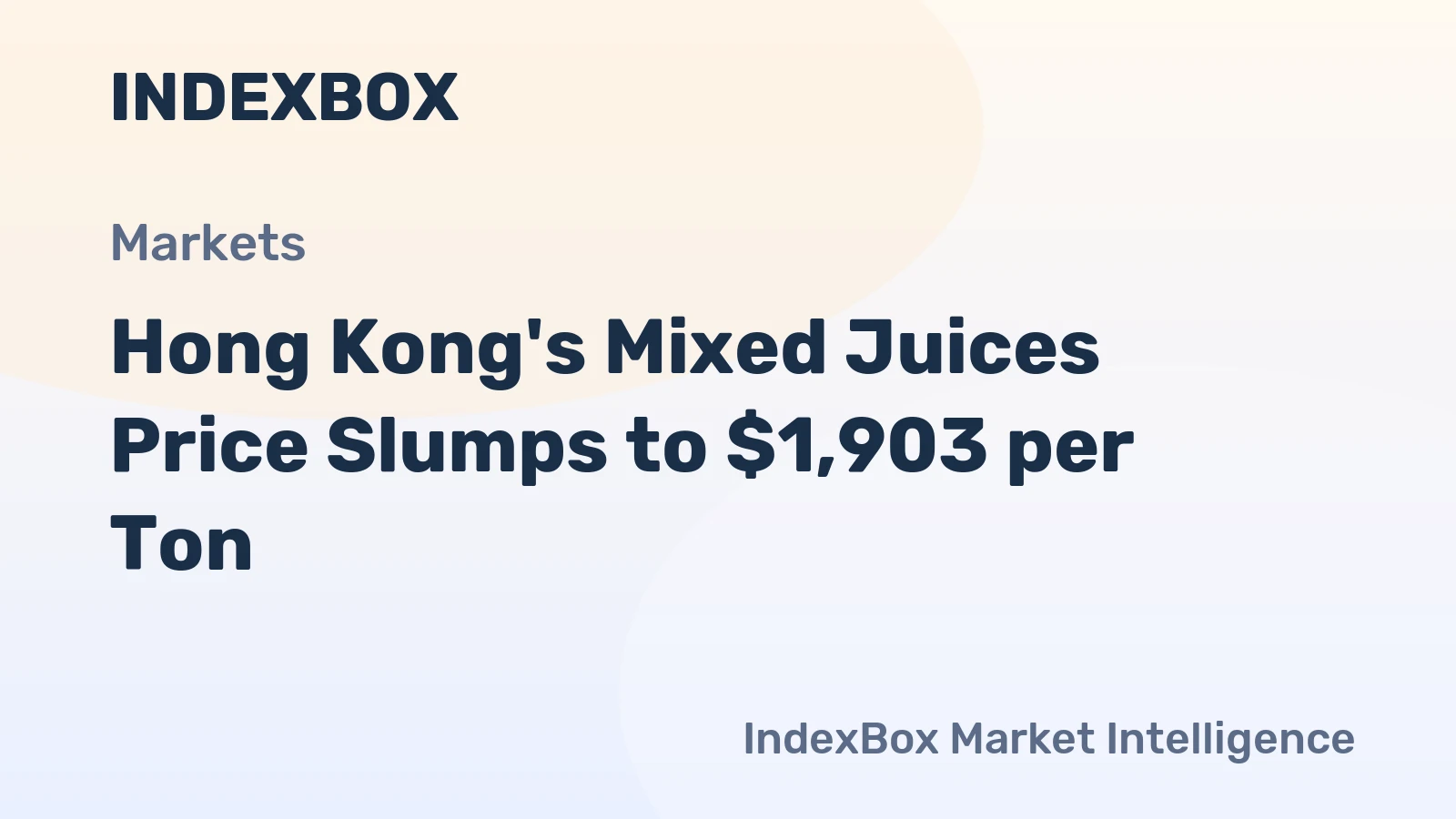 Hong Kong's Mixed Juices Price Slumps to $1,903 per Ton