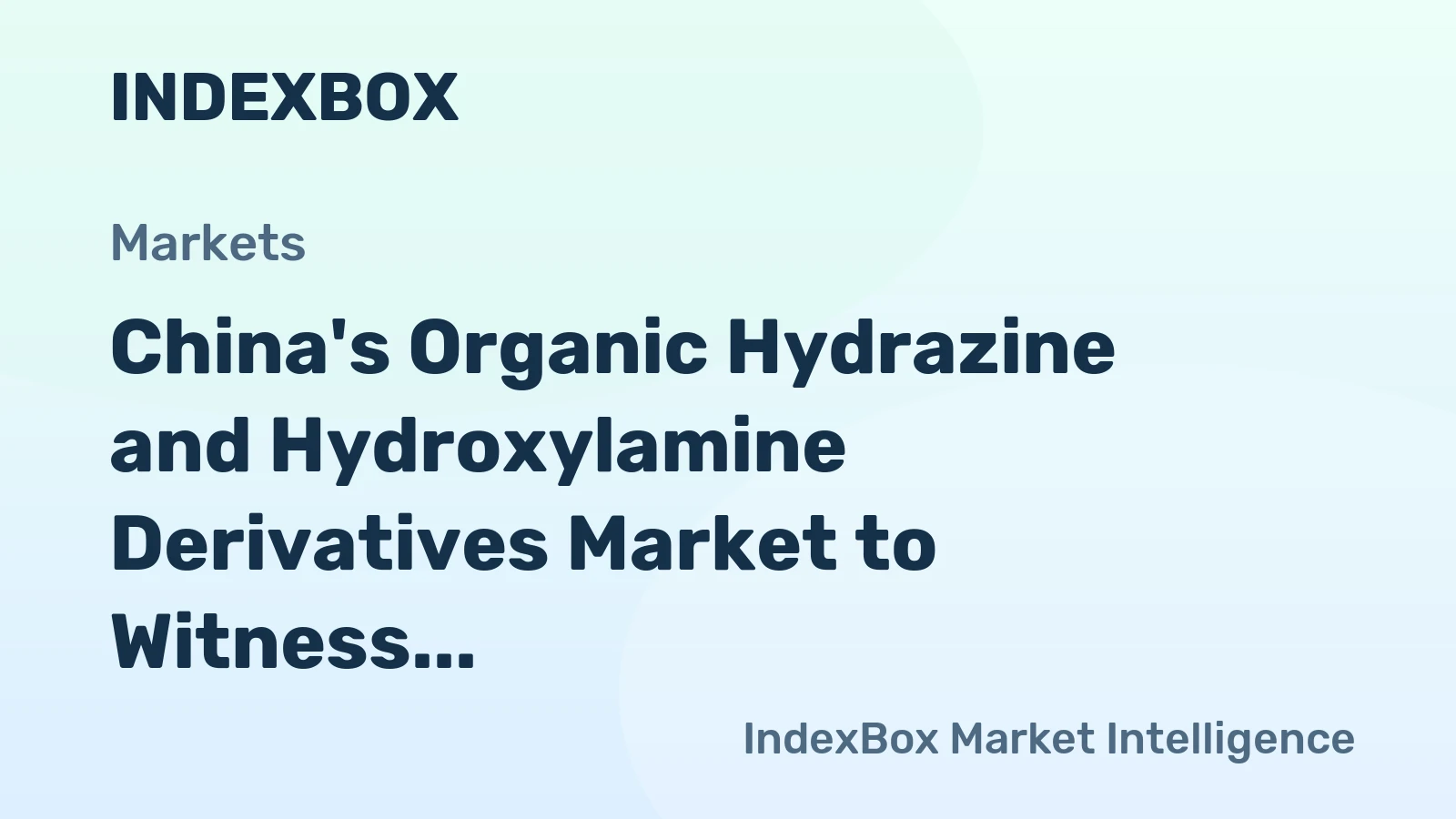 China's Organic Hydrazine and Hydroxylamine Derivatives Market to Witness Decelerated Growth with +1.7% CAGR from 2024-2035