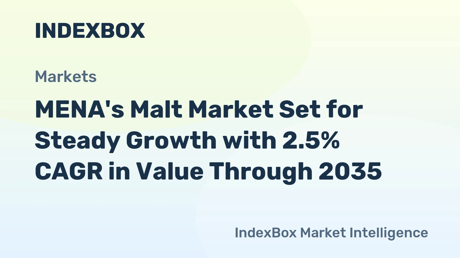 MENA's Malt Market Set for Steady Growth with 2.5% CAGR in Value Through 2035