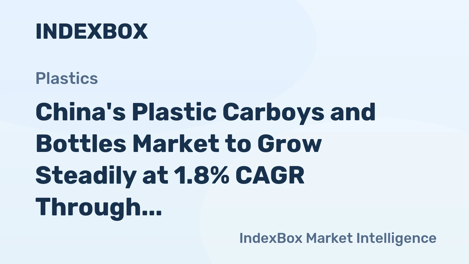 China's Plastic Carboys and Bottles Market to Grow Steadily at 1.8% CAGR Through 2035