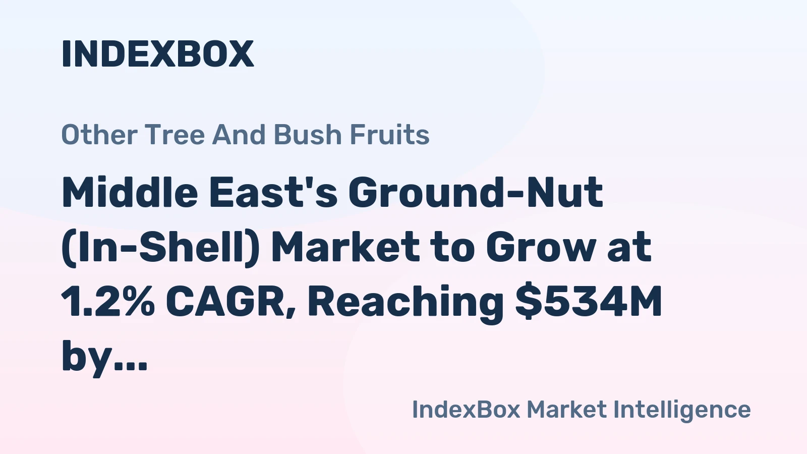 Middle East's Ground-Nut (In-Shell) Market to Grow at 1.2% CAGR, Reaching $534M by 2035