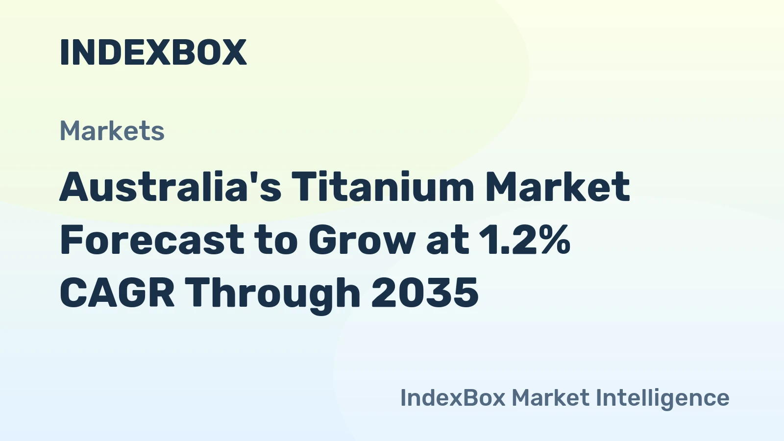 Australia's Titanium Market Forecast to Grow at 1.2% CAGR Through 2035