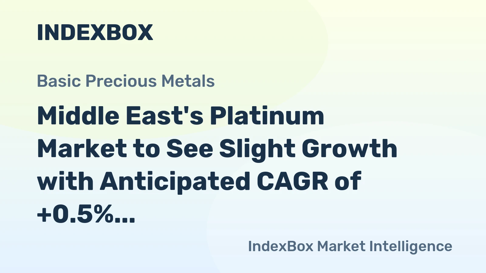 Middle East's Platinum Market to See Slight Growth with Anticipated CAGR of +0.5%