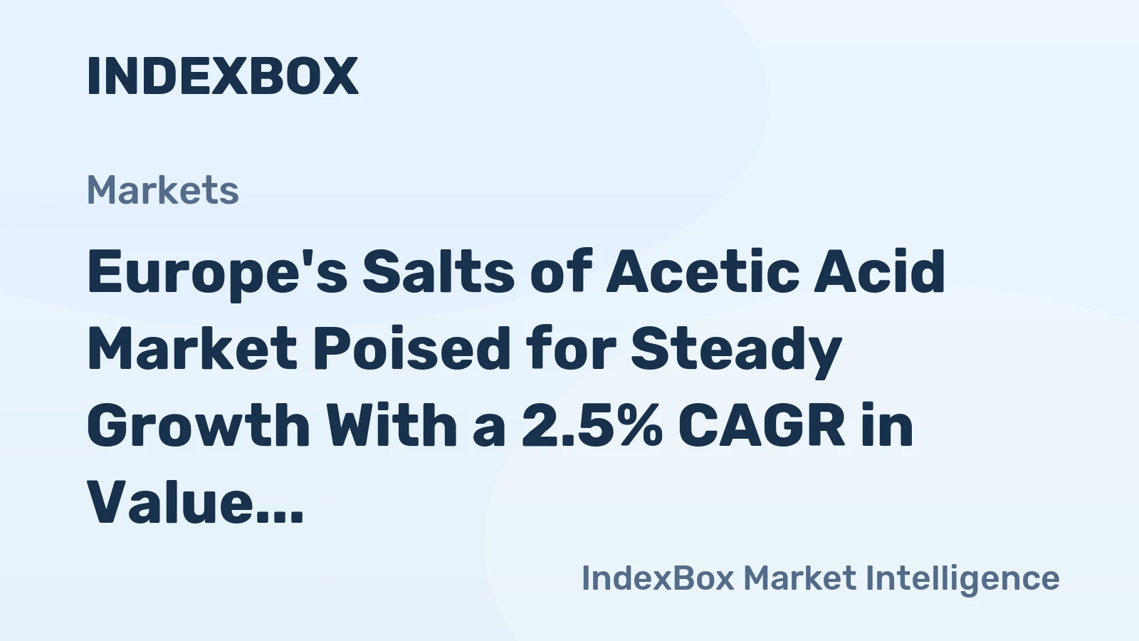 Europe's Salts of Acetic Acid Market Poised for Steady Growth With a 2.5% CAGR in Value Through 2035