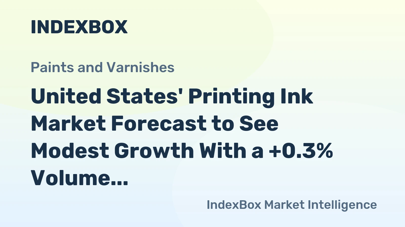 United States' Printing Ink Market Forecast to See Modest Growth With a +0.3% Volume CAGR Through 2035