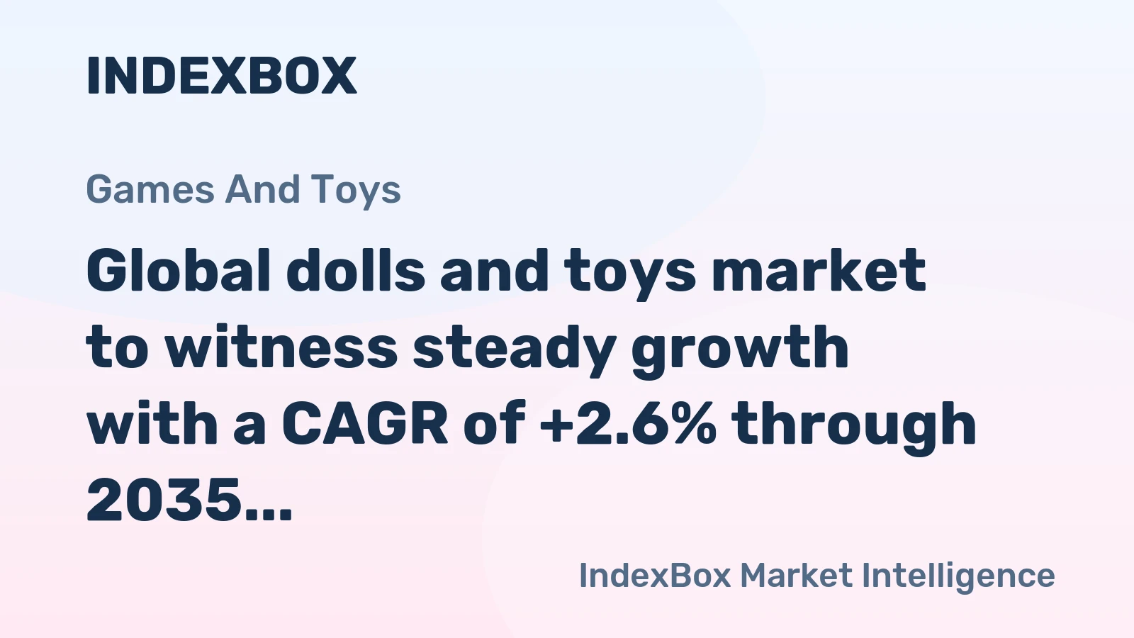 Global dolls and toys market to witness steady growth with a CAGR of +2.6% through 2035