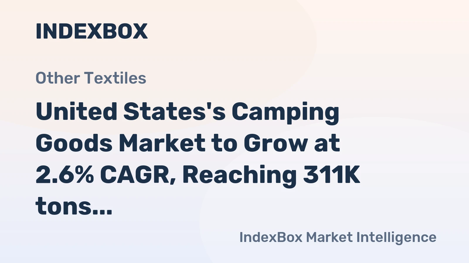 United States's Camping Goods Market to Grow at 2.6% CAGR, Reaching 311K tons by 2035