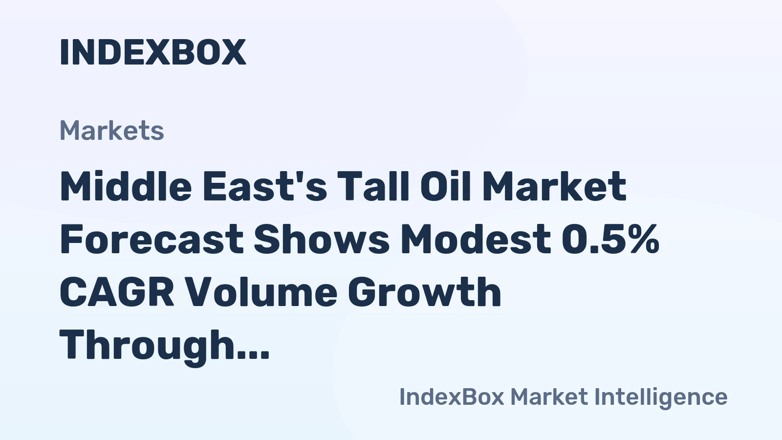 Middle East's Tall Oil Market Forecast Shows Modest 0.5% CAGR Volume Growth Through 2035