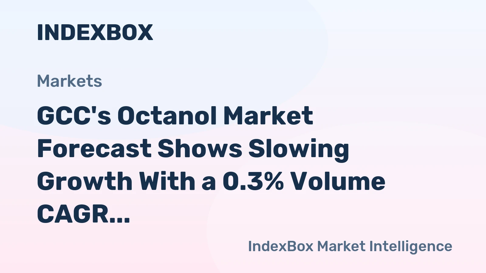 GCC's Octanol Market Forecast Shows Slowing Growth With a 0.3% Volume CAGR Through 2035