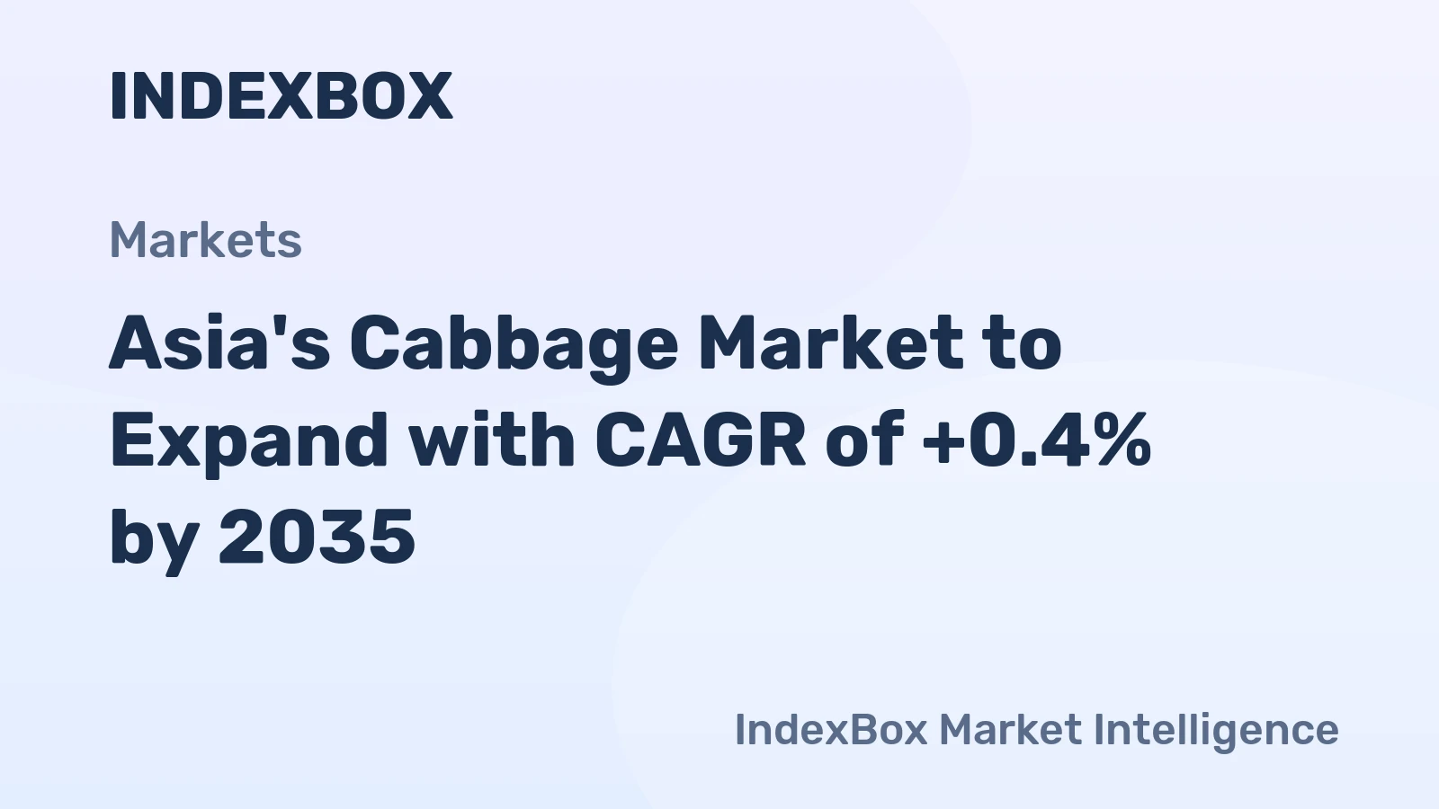 Asia's Cabbage Market to Expand with CAGR of +0.4% by 2035