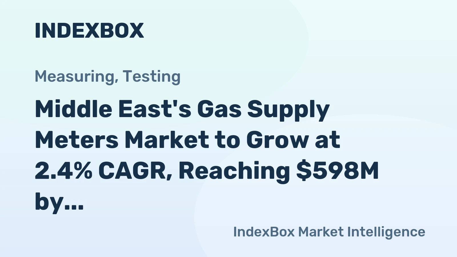 Middle East's Gas Supply Meters Market to Grow at 2.4% CAGR, Reaching $598M by 2035