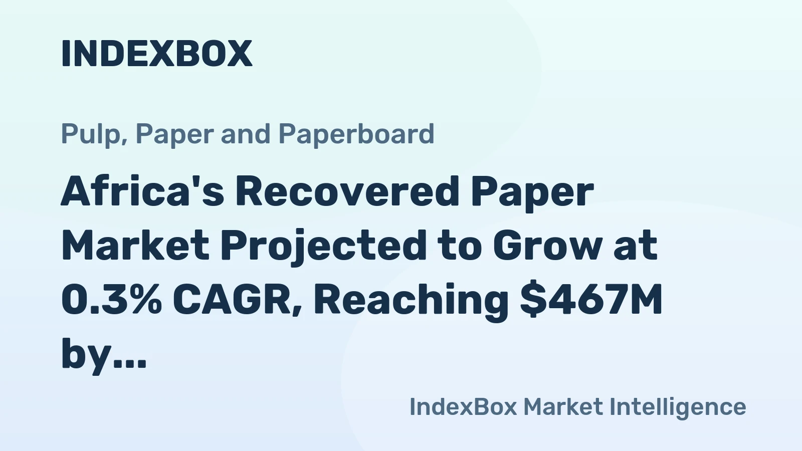Africa's Recovered Paper Market Projected to Grow at 0.3% CAGR, Reaching $467M by 2035