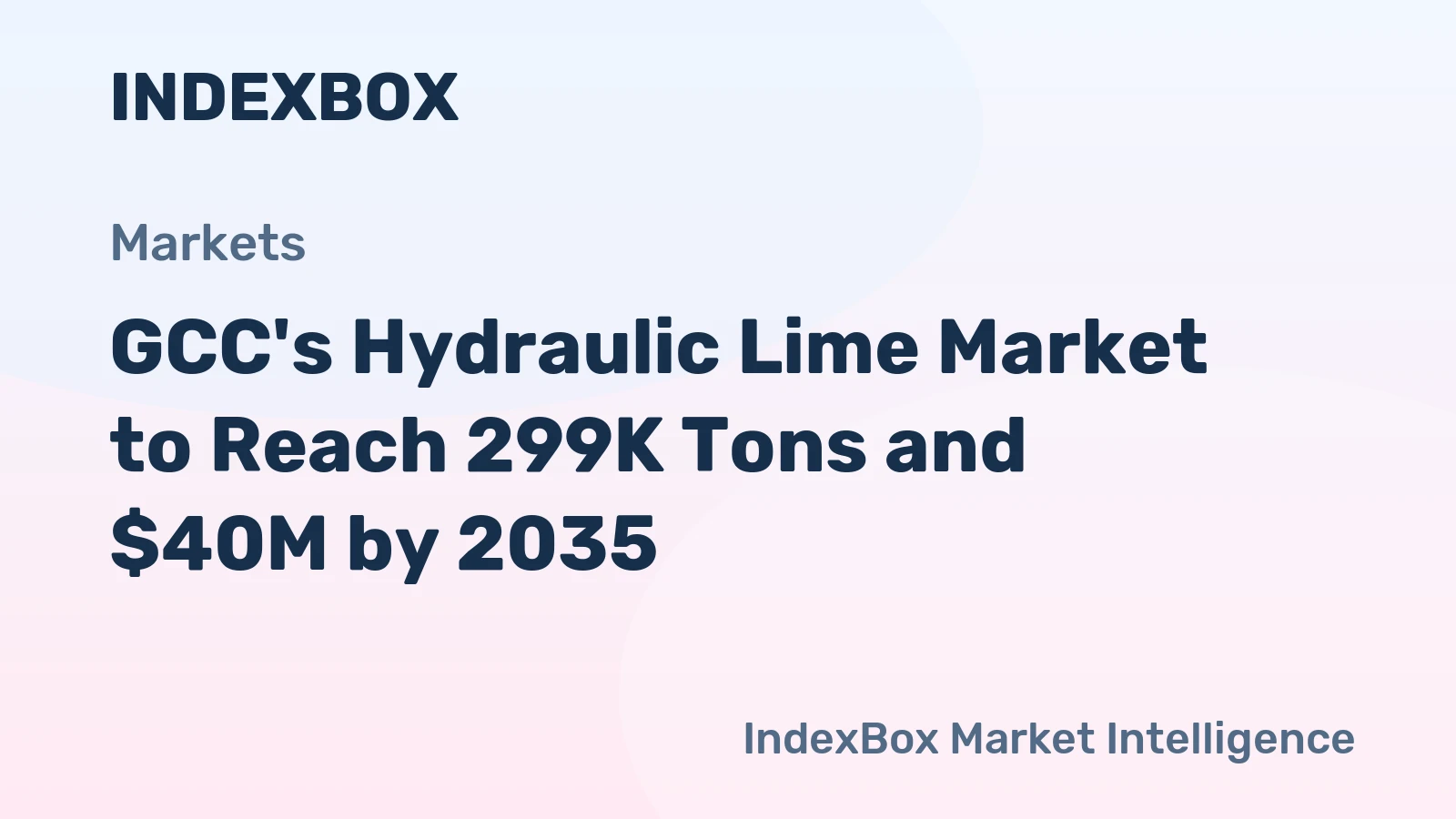 GCC's Hydraulic Lime Market to Reach 299K Tons and $40M by 2035
