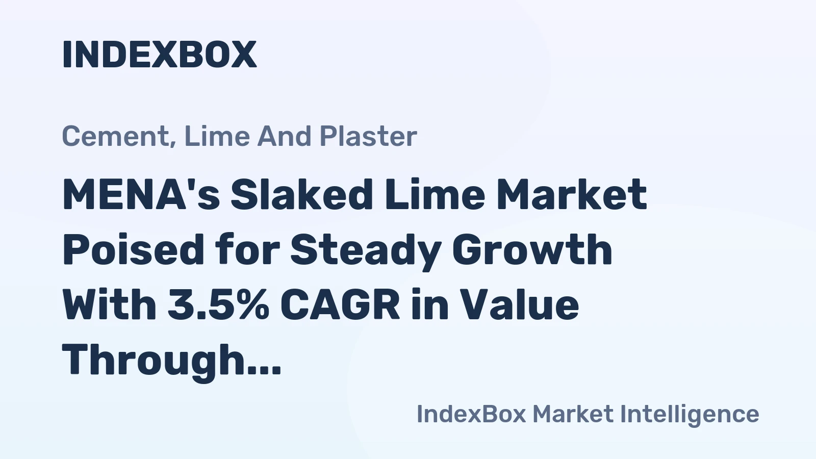 MENA's Slaked Lime Market Poised for Steady Growth With 3.5% CAGR in Value Through 2035