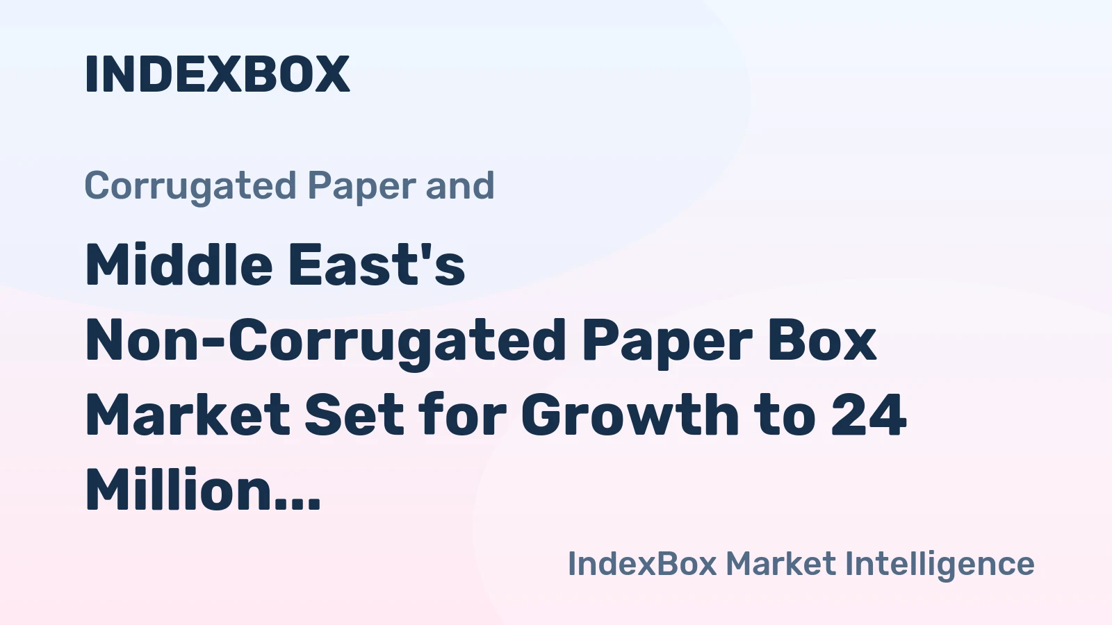 Middle East's Non-Corrugated Paper Box Market Set for Growth to 24 Million Tons and $92 Billion