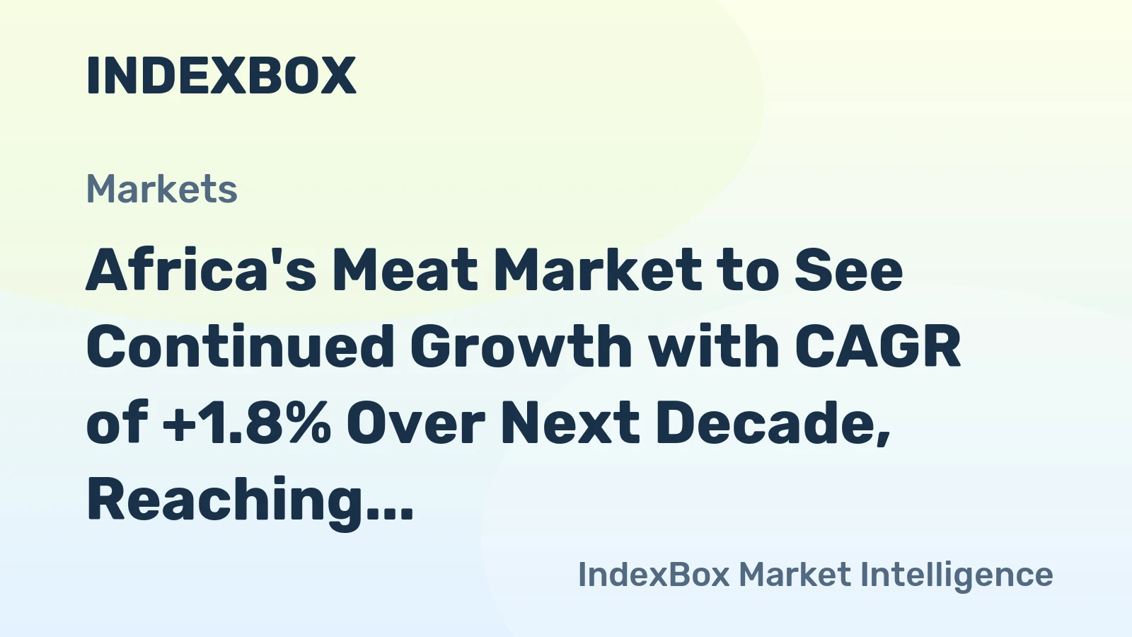 Africa's Meat Market to See Continued Growth with CAGR of +1.8% Over Next Decade, Reaching $220.3B by 2035