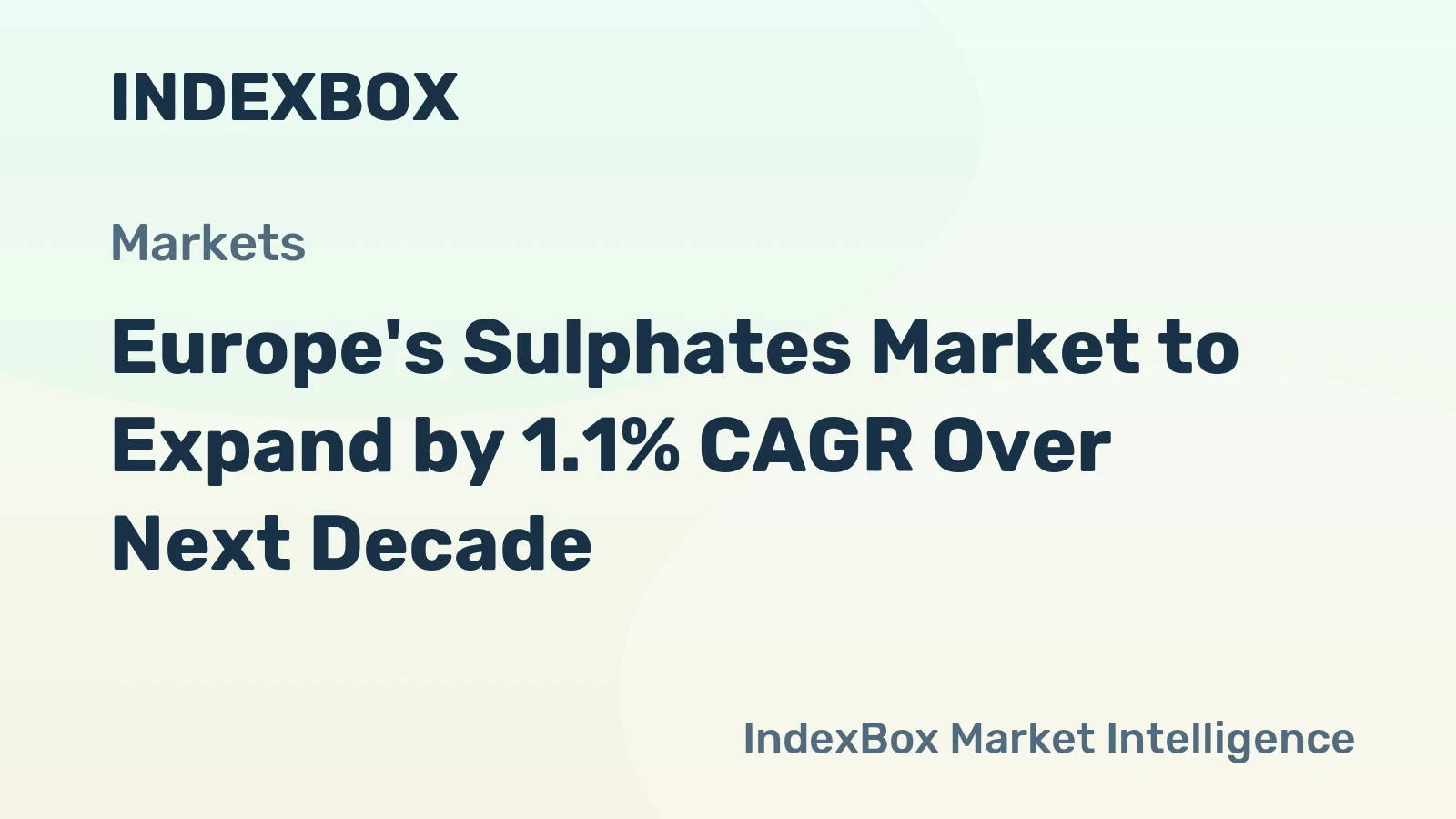 Europe's Sulphates Market to Expand by 1.1% CAGR Over Next Decade