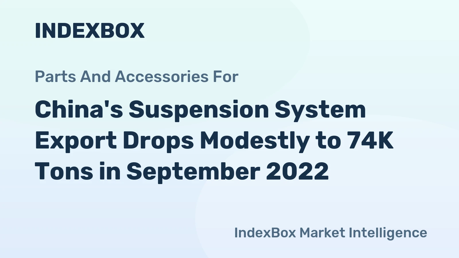 China's Suspension System Export Drops Modestly to 74K Tons in September 2022