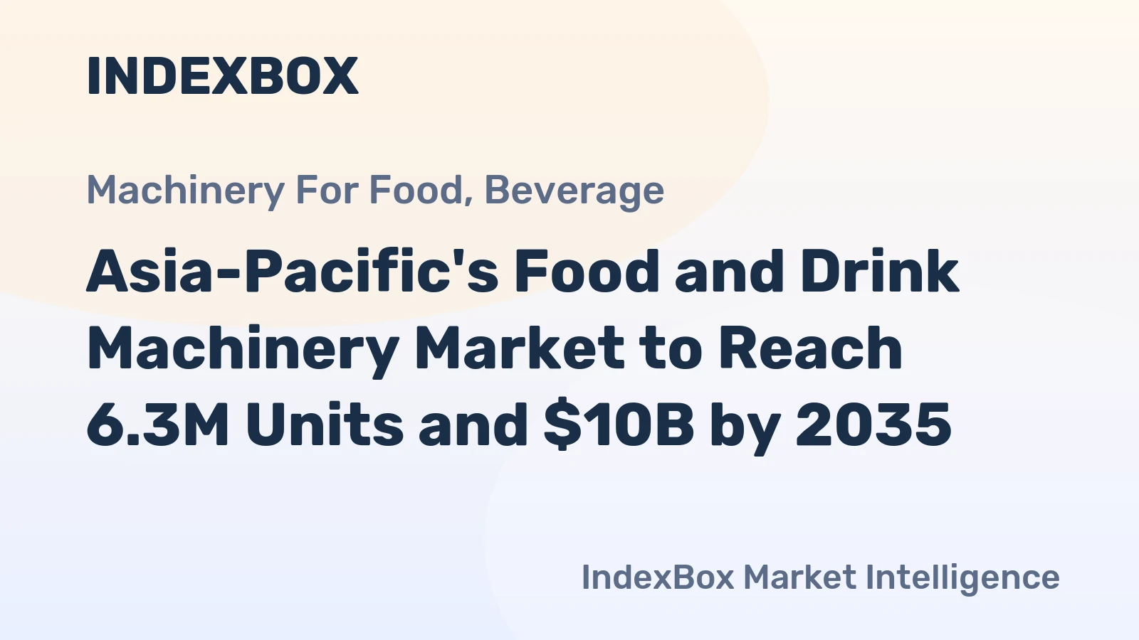 Asia-Pacific's Food and Drink Machinery Market to Reach 6.3M Units and $10B by 2035