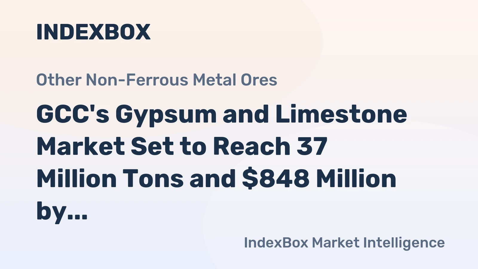 GCC's Gypsum and Limestone Market Set to Reach 37 Million Tons and $848 Million by 2035