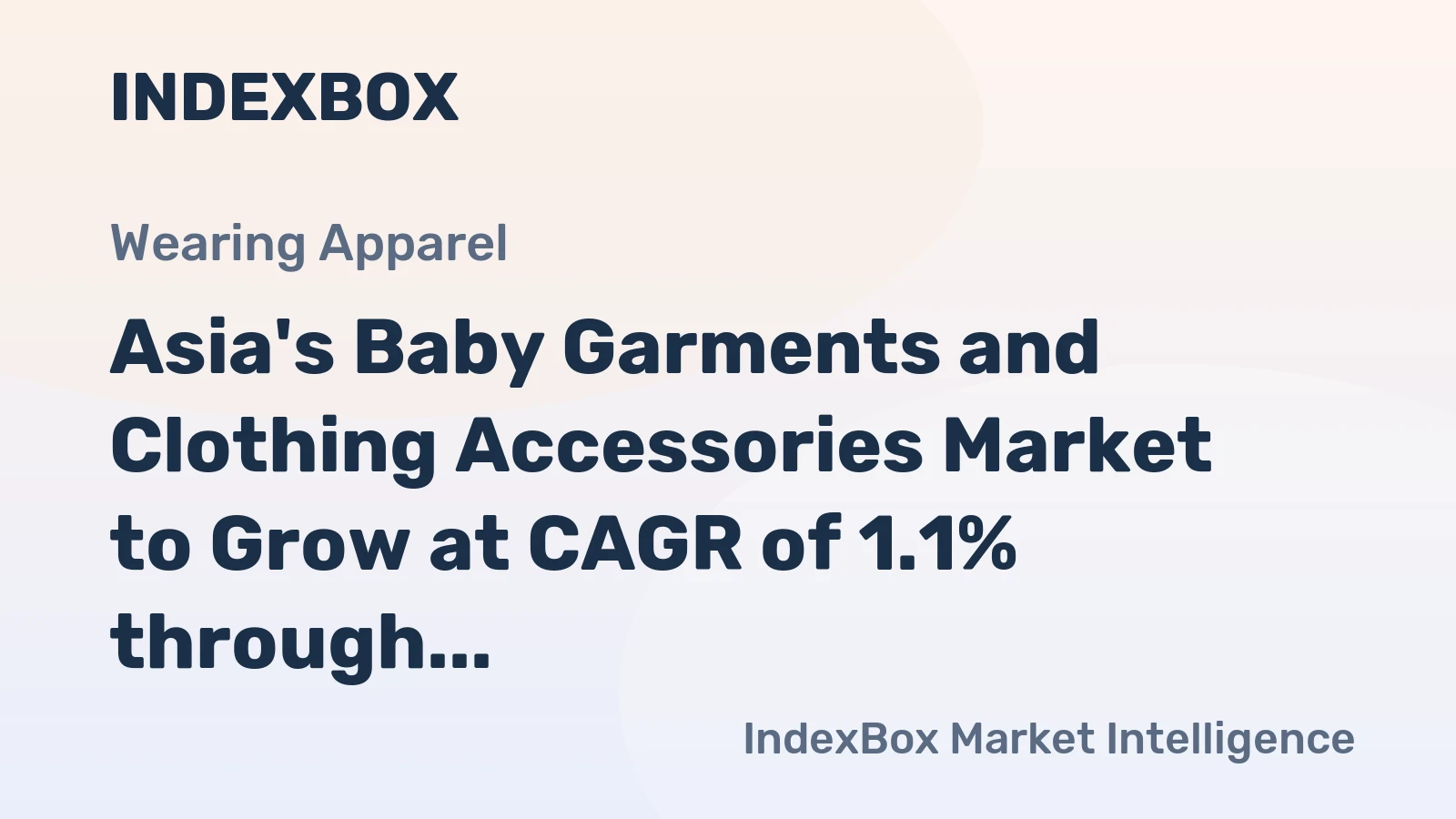 Asia's Baby Garments and Clothing Accessories Market to Grow at CAGR of 1.1% through 2035