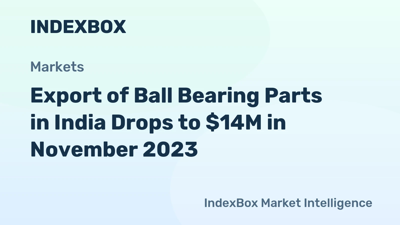 Export of Ball Bearing Parts in India Drops to $14M in November 2023