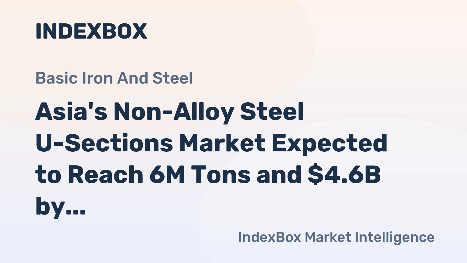 Asia's Non-Alloy Steel U-Sections Market Expected to Reach 6M Tons and $4.6B by 2035