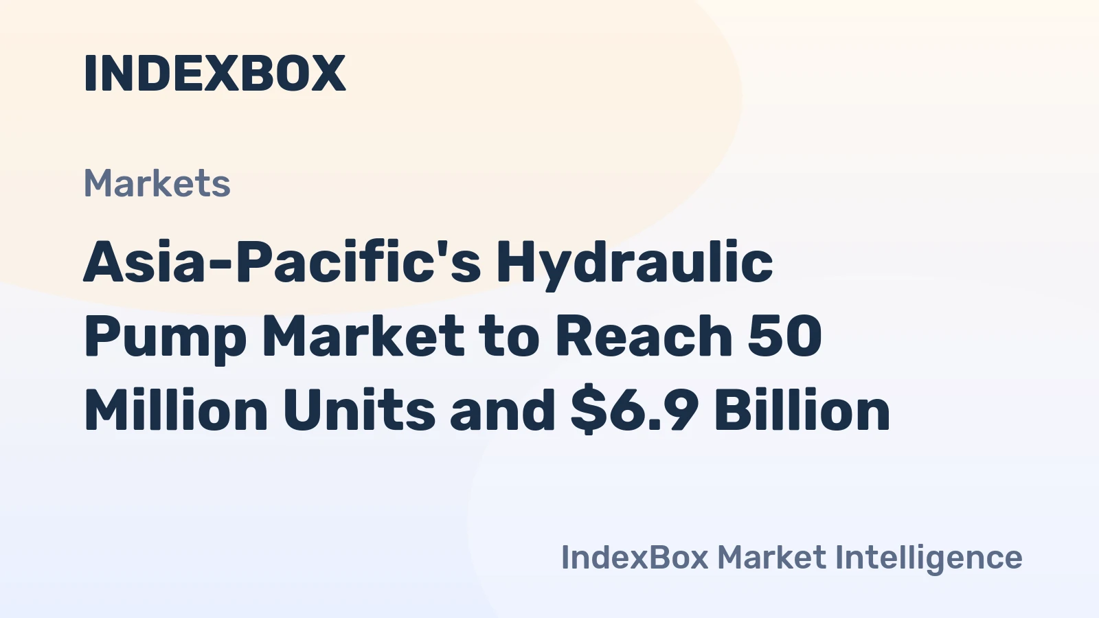 Asia-Pacific's Hydraulic Pump Market to Reach 50 Million Units and $6.9 Billion