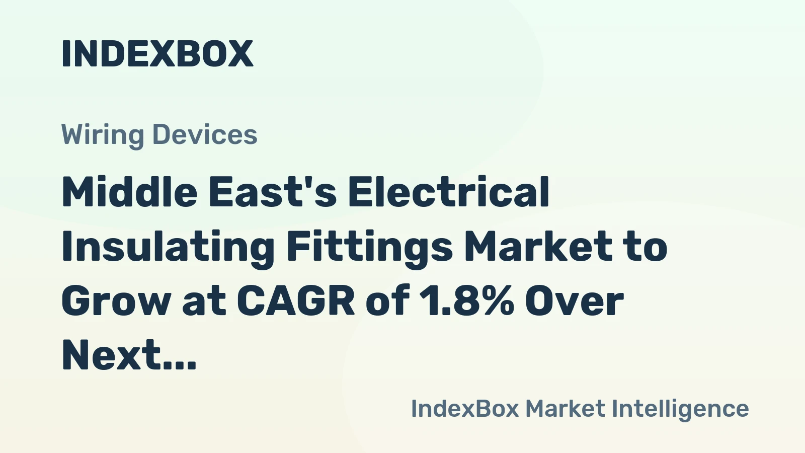 Middle East's Electrical Insulating Fittings Market to Grow at CAGR of 1.8% Over Next Decade