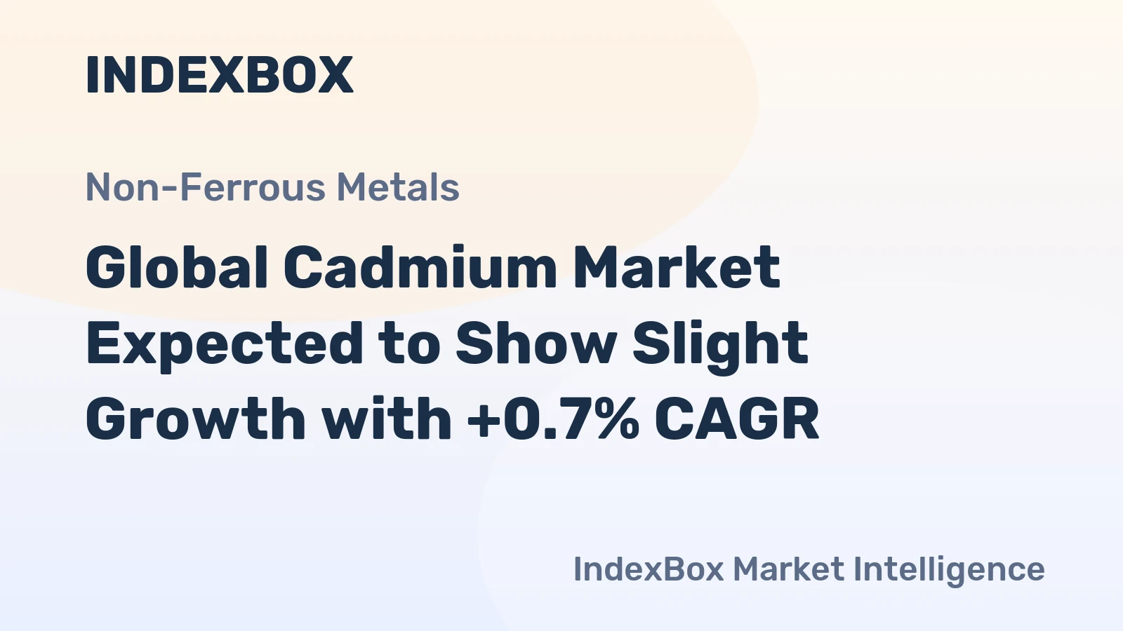 Global Cadmium Market Expected to Show Slight Growth with +0.7% CAGR