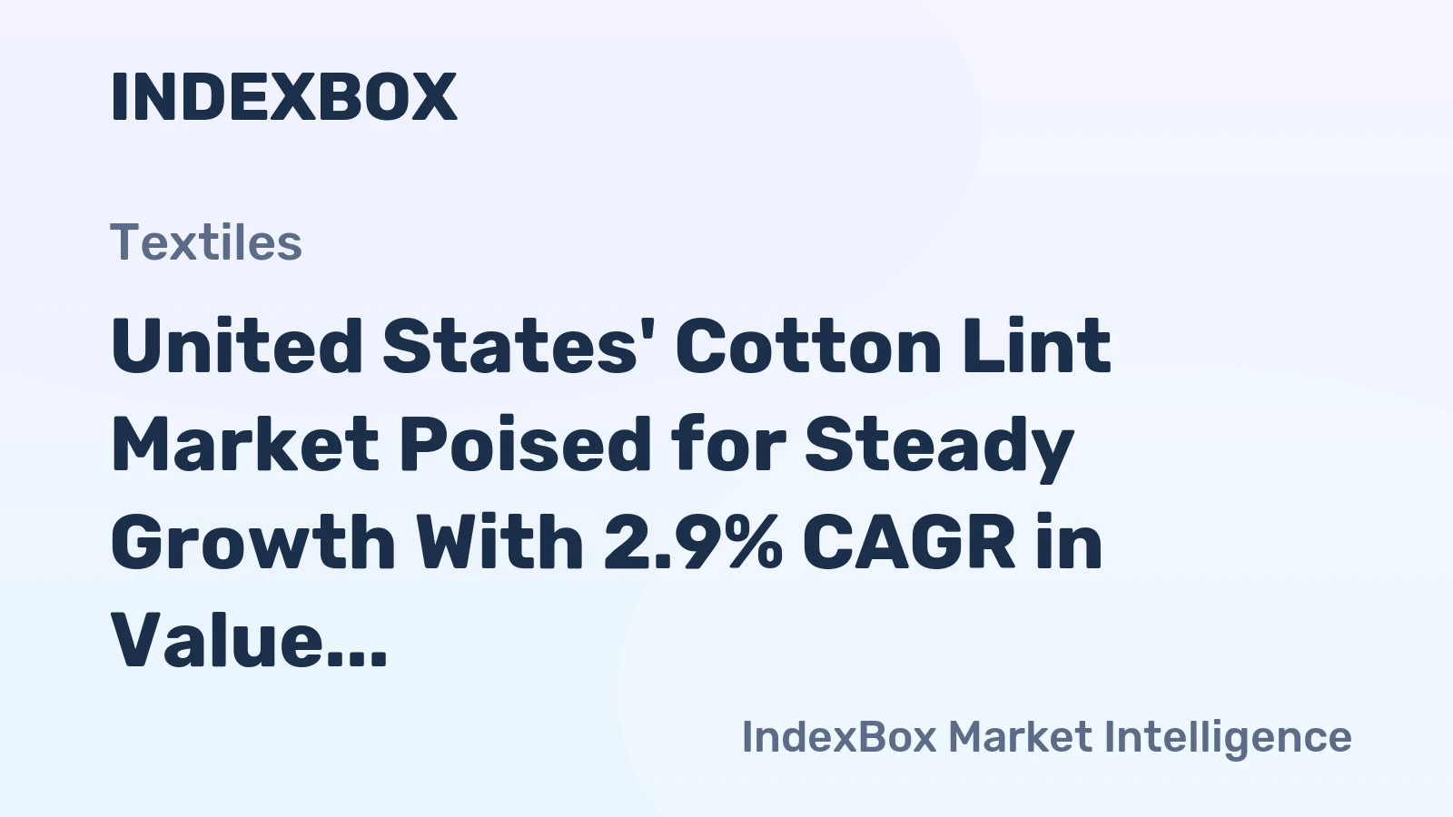 United States' Cotton Lint Market Poised for Steady Growth With 2.9% CAGR in Value